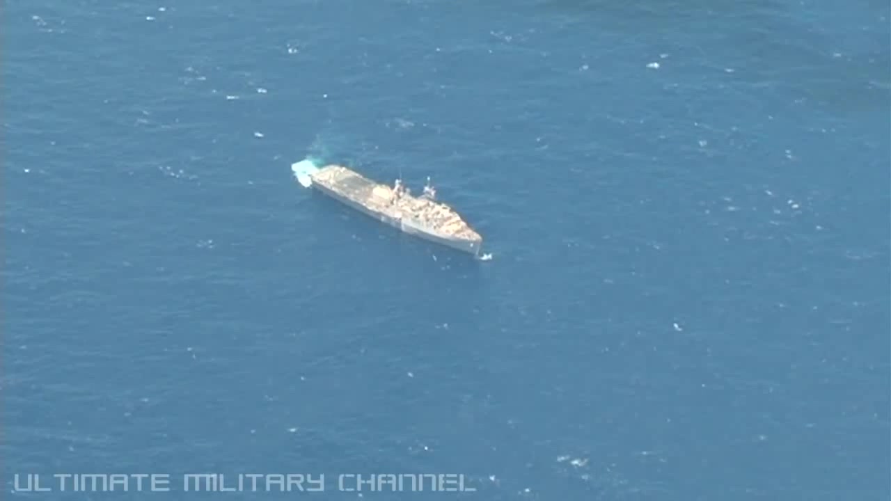 SINKING a US Navy Ship! Direct MISSILE HIT! (Maritime training exercise ...